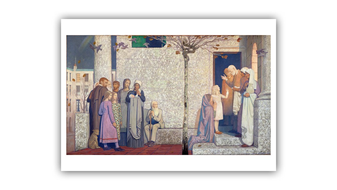 Frederick Cayley Robinson : "acts of Mercy - the Doctors Ii", C. 1920 ...