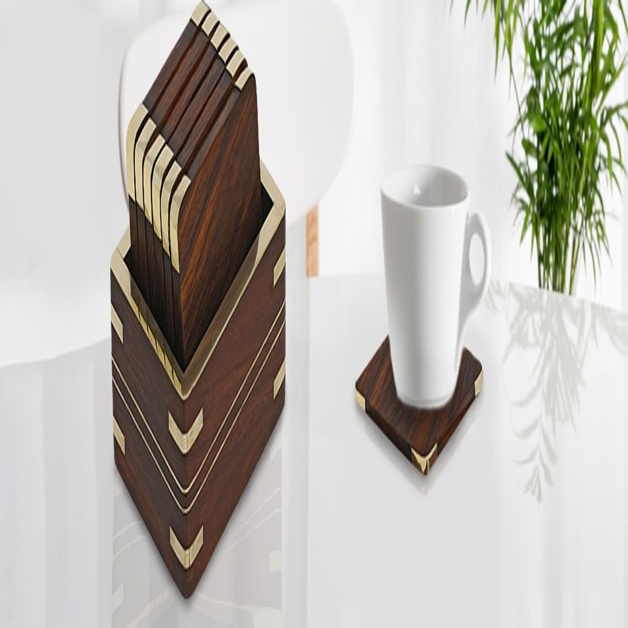 Indian Handmade Square Coaster Wooden Drink Coasters Wood | Etsy