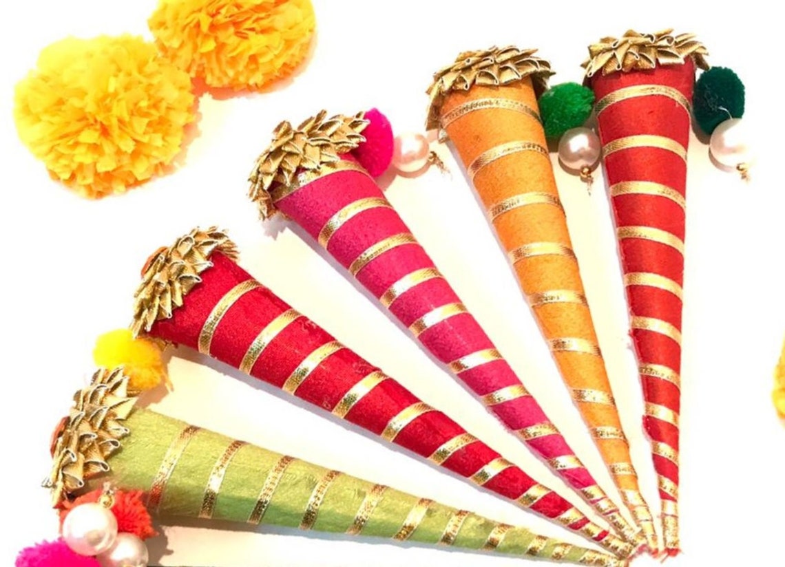 Beautiful Handmade Gotta Mehndi Cone for Wedding Gifts - Etsy