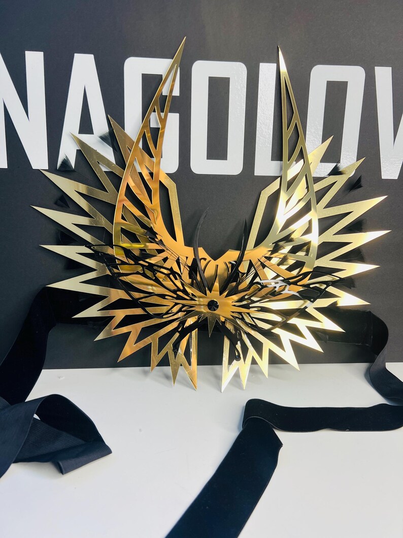 Avant-garde Gold Black Madonna Crown Modern Metallic Sunburst Tiara ...