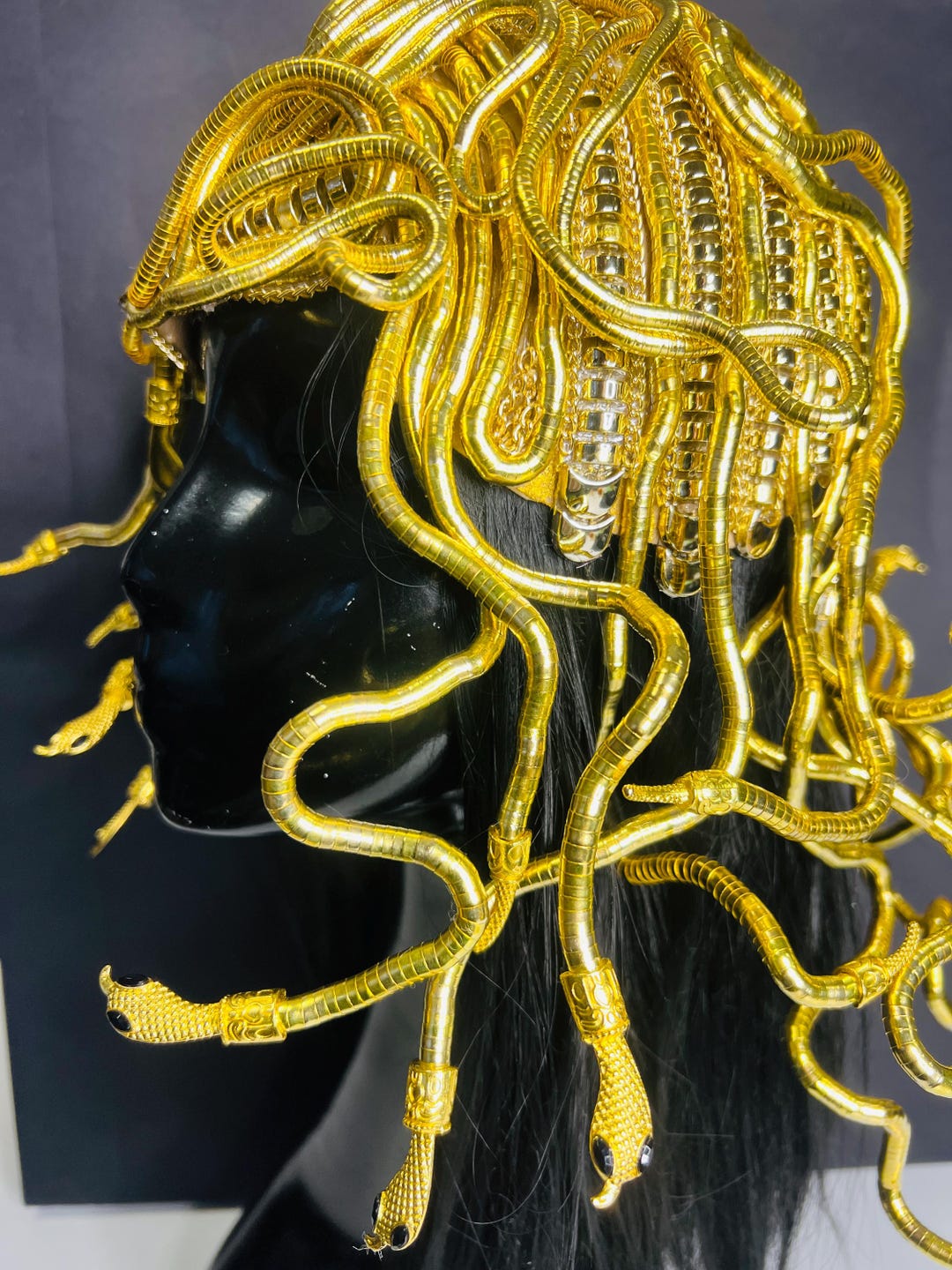 Moon Snakes Gold Headpiece Medusa Hair Accessory Statement Costume ...
