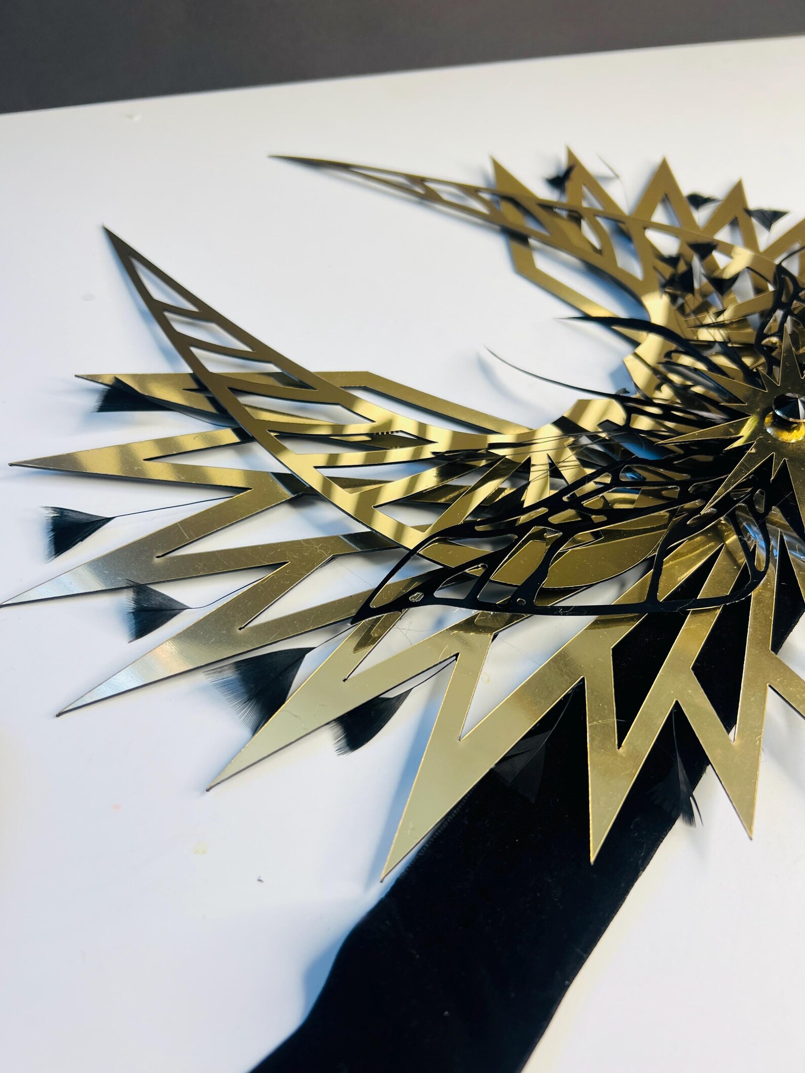 Avant-garde Gold Black Madonna Crown Modern Metallic Sunburst Tiara ...