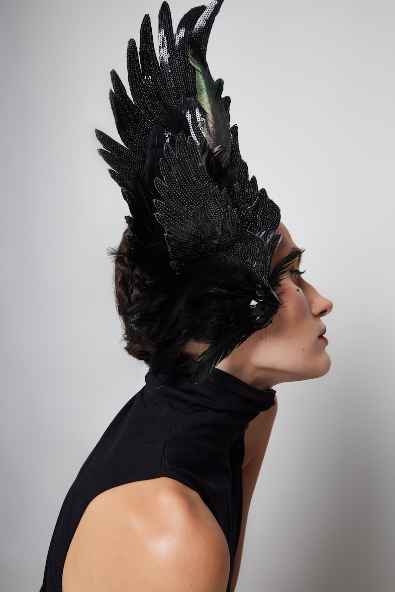 Sequin Wing Headpiece | Silver Angel Wings Crown for Halloween ...