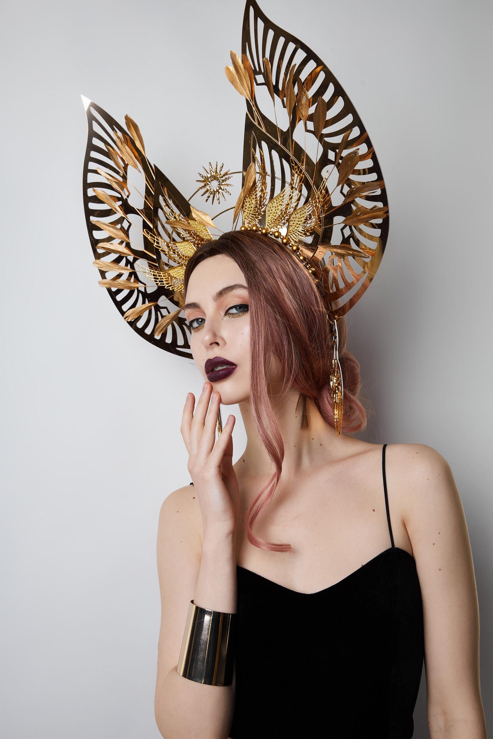 Luxury Gold Headpiece Regal Baroque Tiara for Gala Theatrical Crown ...