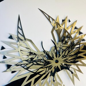 Avant-garde Gold Black Madonna Crown Modern Metallic Sunburst Tiara ...