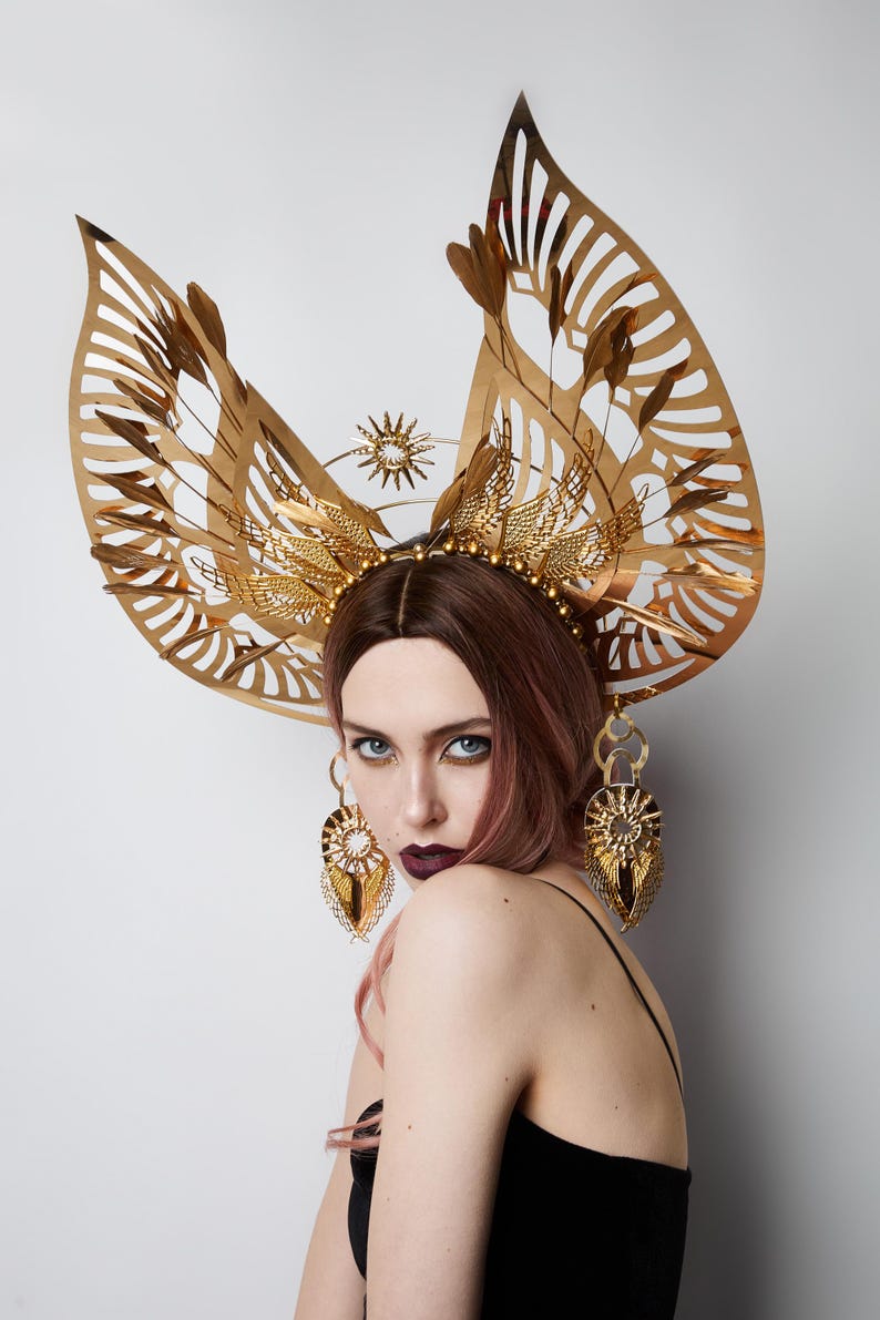Luxury Gold Headpiece Regal Baroque Tiara for Gala Theatrical Crown ...