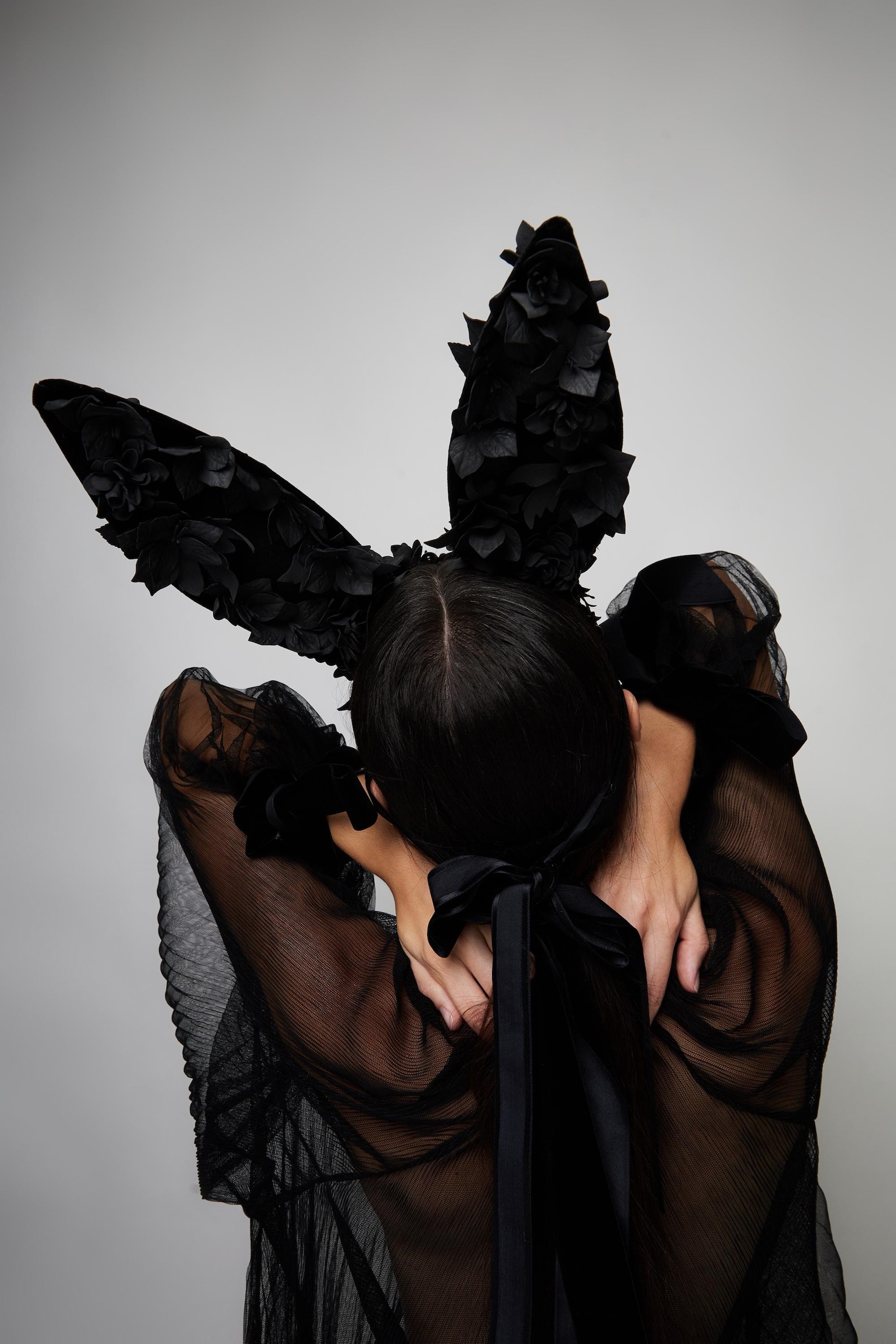 White Floral Rabbit Mask Celestial Rubbit Headpiece for Masquerade ...