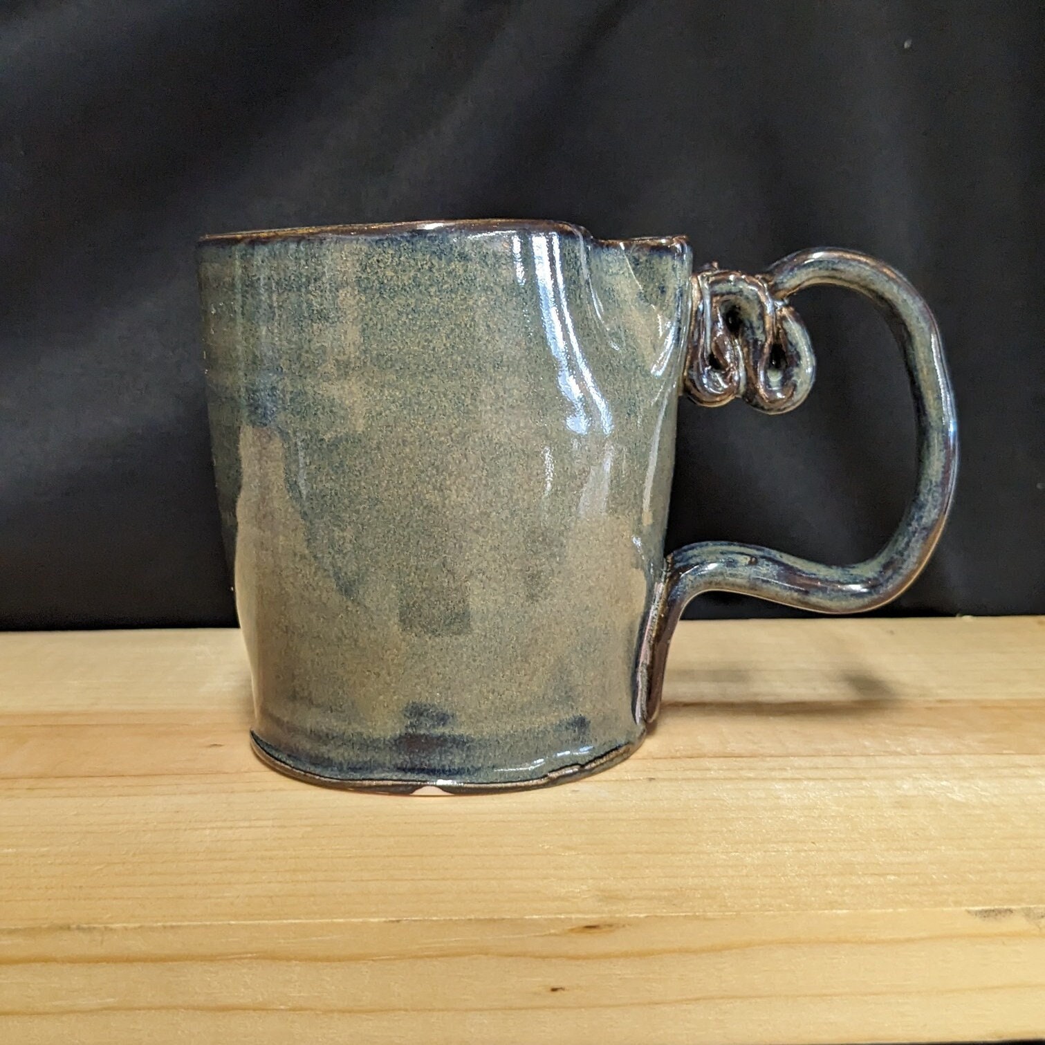 Wonky Rustic Blue Mug | Wheel Thrown Ceramic | Pottery | Stoneware - Etsy