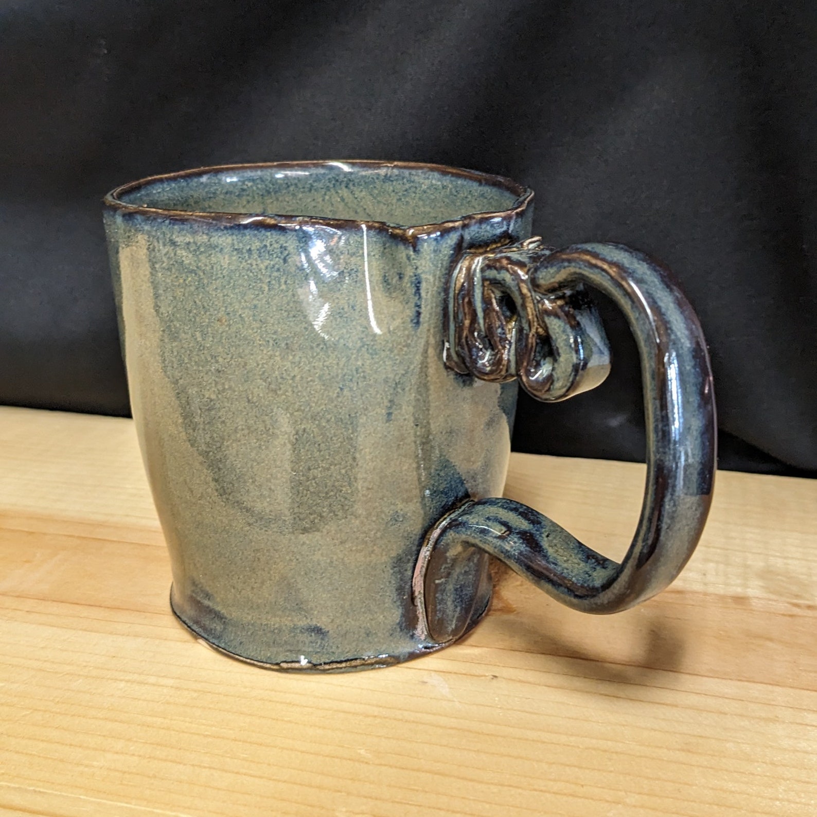 Wonky Rustic Blue Mug | Wheel Thrown Ceramic | Pottery | Stoneware - Etsy