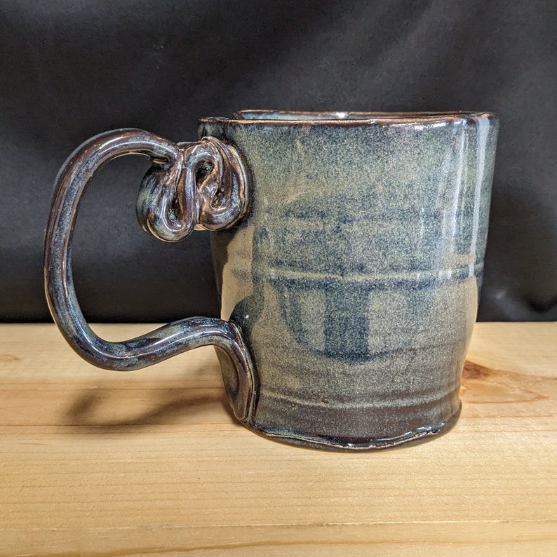 Wonky Rustic Blue Mug | Wheel Thrown Ceramic | Pottery | Stoneware - Etsy