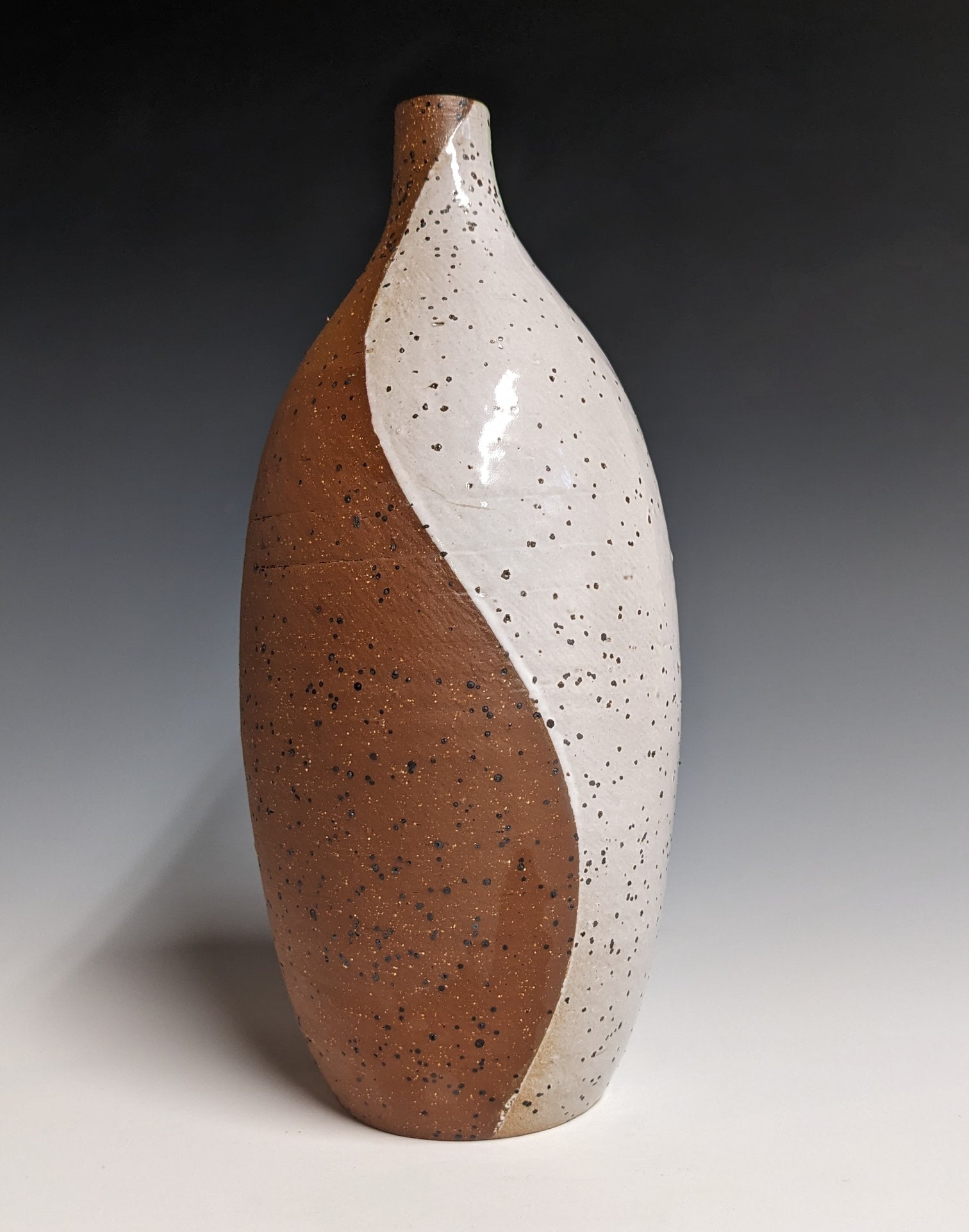Speckled Red & White Bottle Vase | Wheel Thrown Ceramics | Pottery ...