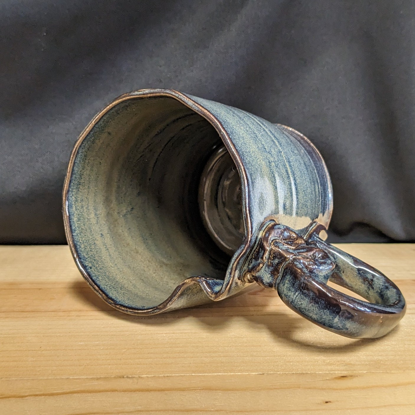 Wonky Rustic Blue Mug | Wheel Thrown Ceramic | Pottery | Stoneware - Etsy
