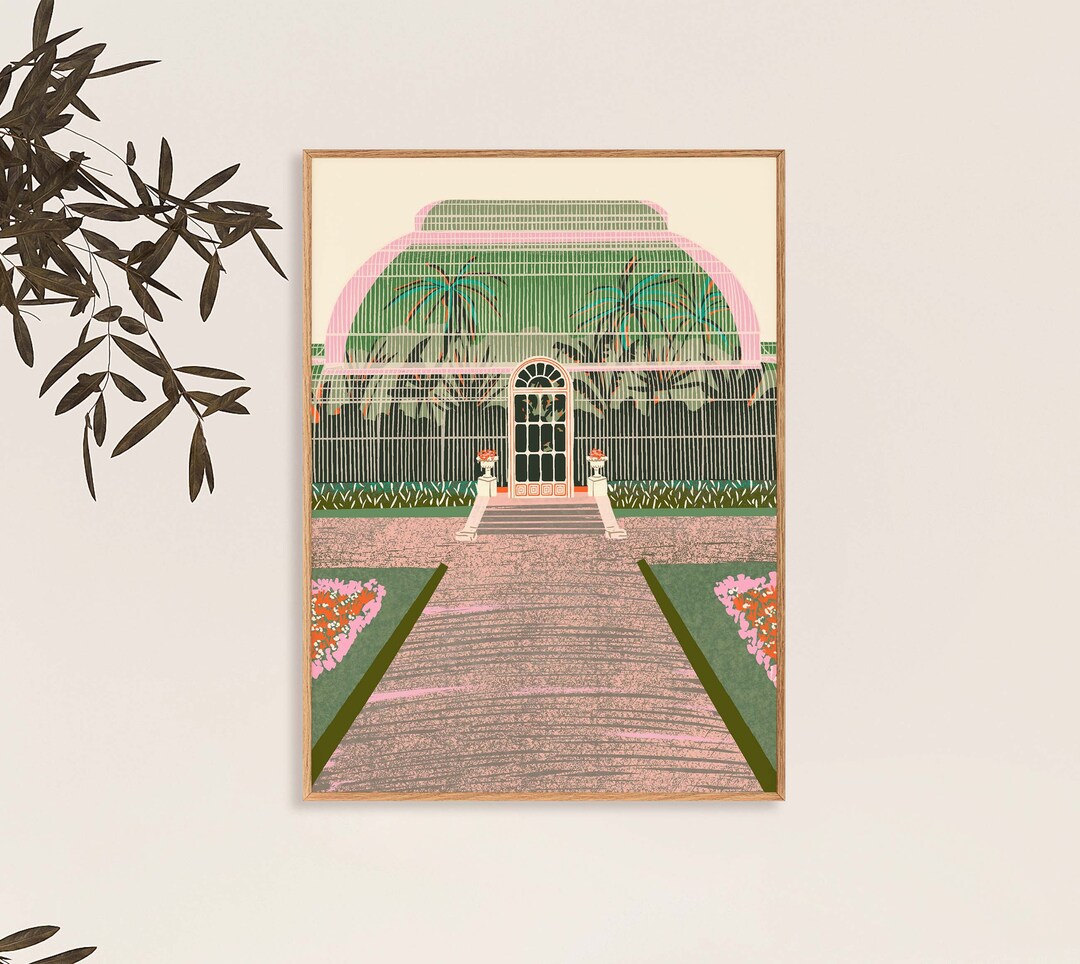 London Kew Gardens Art Print Kew Gardens Palm House Art England Wall ...