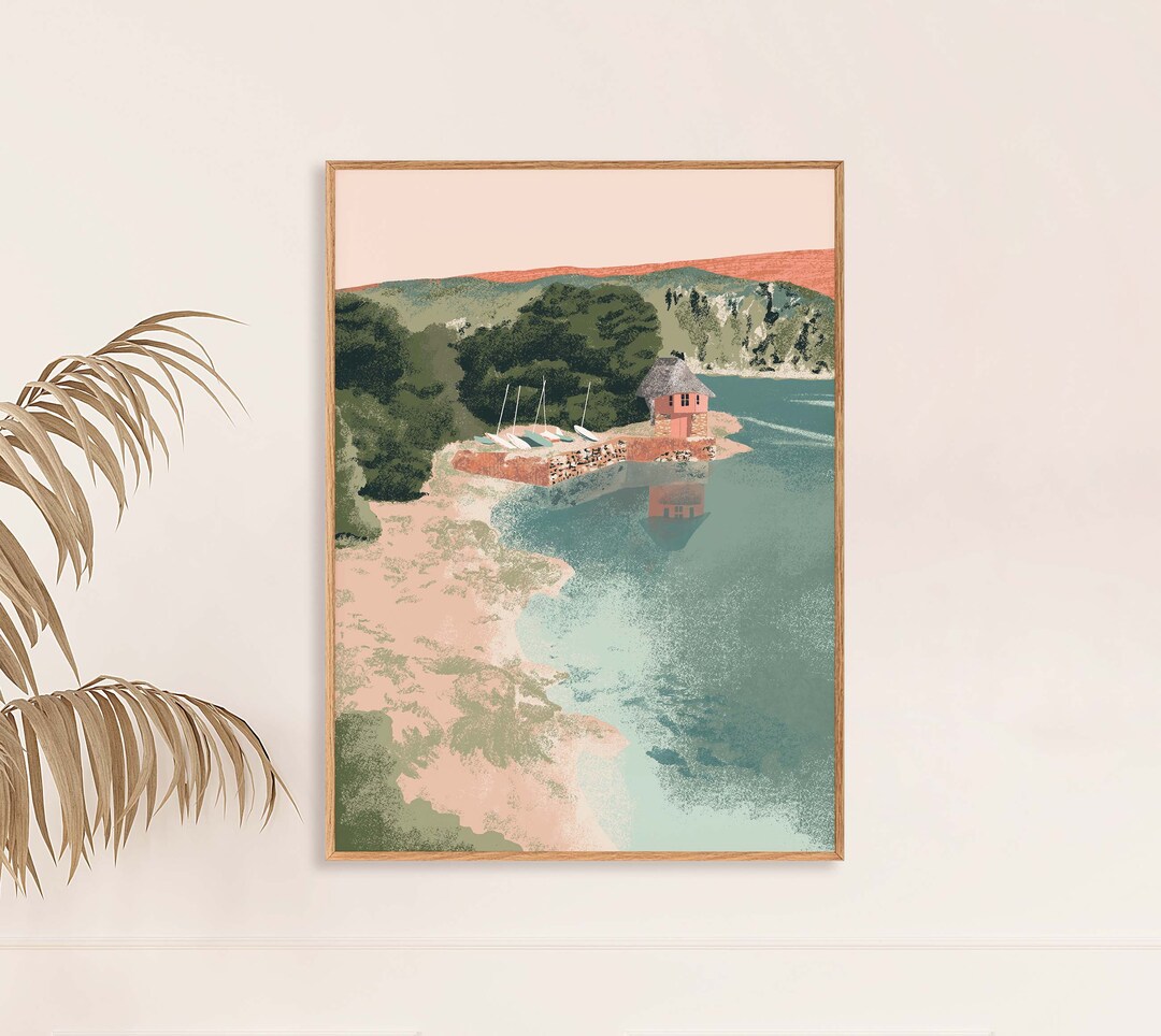 Bantham Beach Art Print: Devon Coastal Scene, Nautical Wall Art - Etsy UK