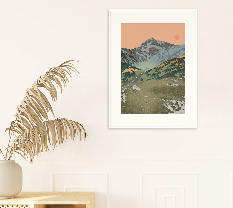 Snowdon Print Travel Poster Snowdonia Mountain Print Wales | Etsy UK