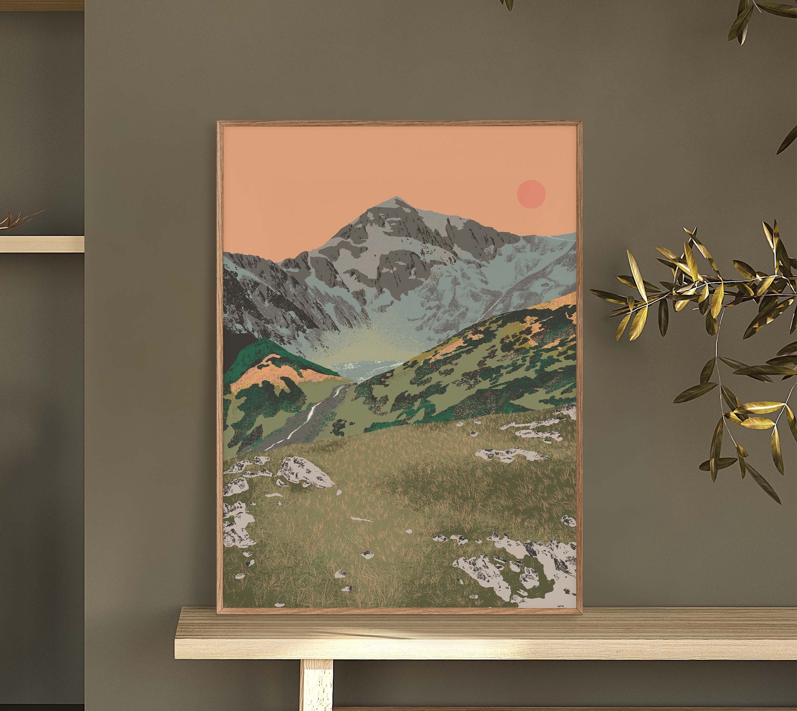 Snowdon Print Travel Poster Snowdonia Mountain Print Wales | Etsy UK