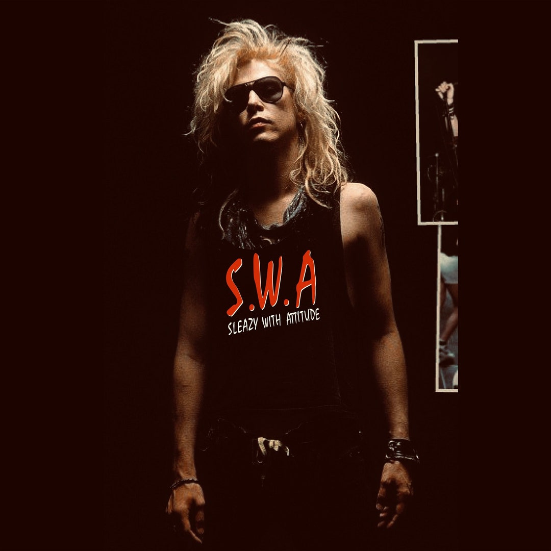 Sleazy With Attitude T-shirt - Glam Rock Hair Metal Design - Etsy