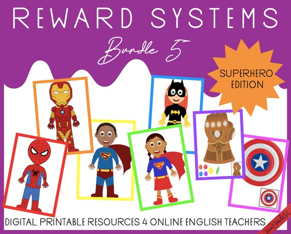 Teaching ESL Reward Systems Bundle 5 Superhero Edition | Etsy