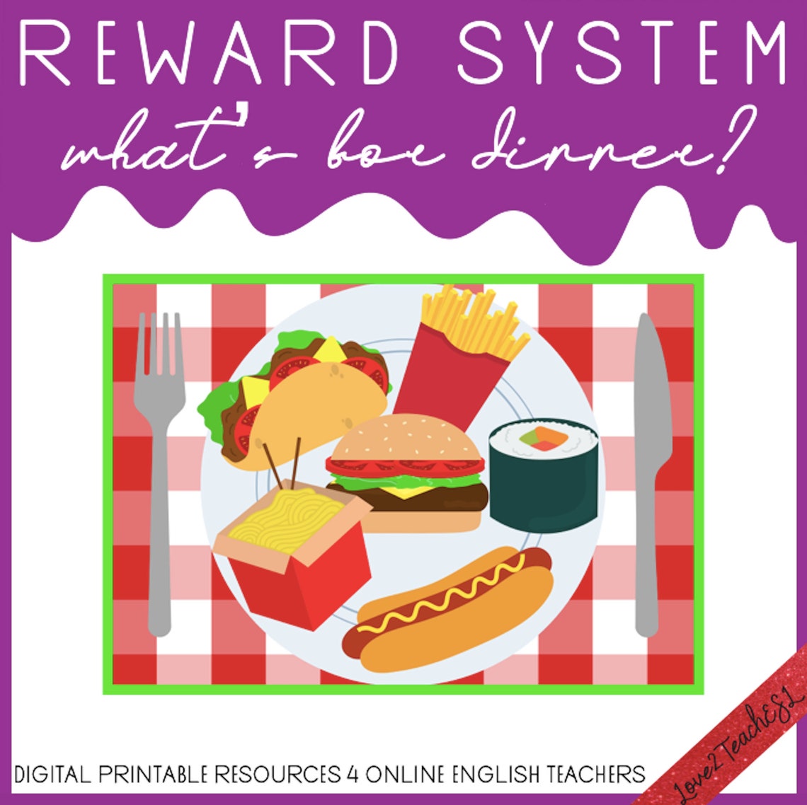 Teaching ESL Reward Systems Bundle 2 | Food Edition | Printable ...
