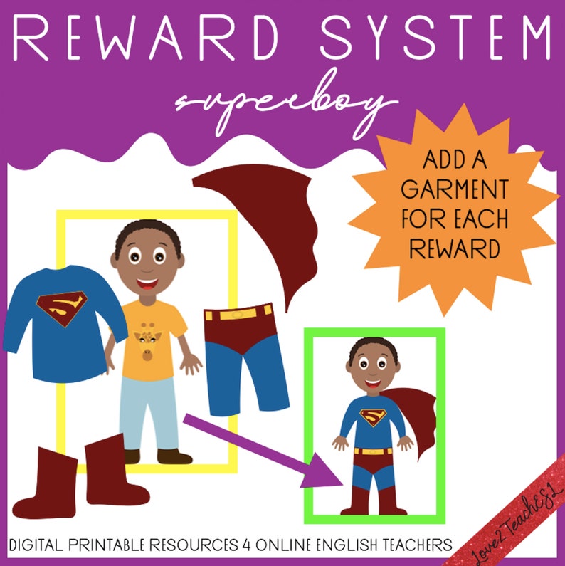 Teaching ESL Reward Systems Bundle 5 Superhero Edition Printable ...