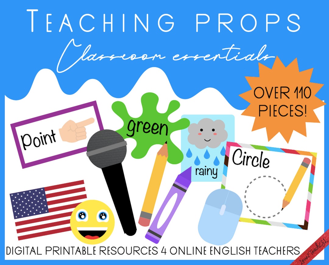 Teaching ESL Classroom Essentials Props | Printable Resources for ...
