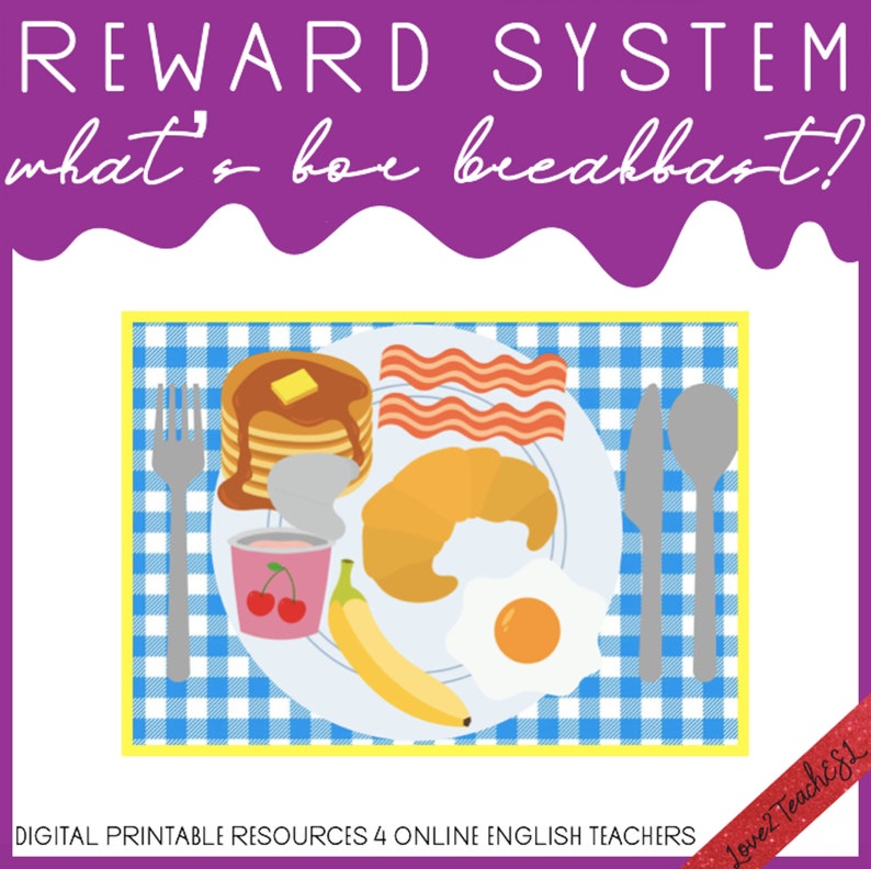 Teaching ESL Reward Systems Bundle 2 | Food Edition | Printable ...