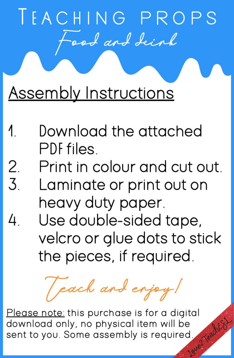 Teaching ESL Food & Drink Props | Printable Resources for Online ...