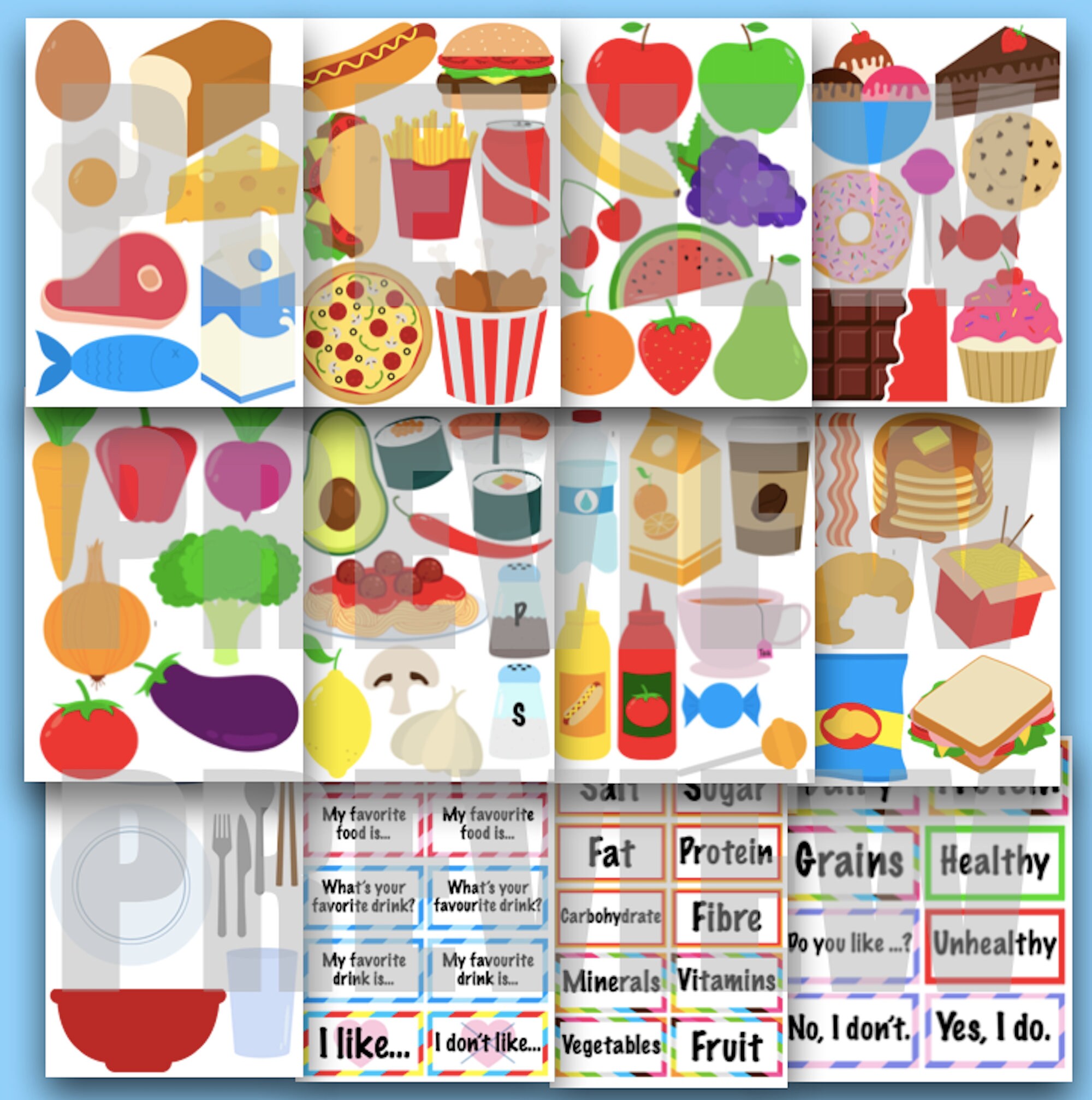 Teaching ESL Food & Drink Props | Printable Resources for Online ...