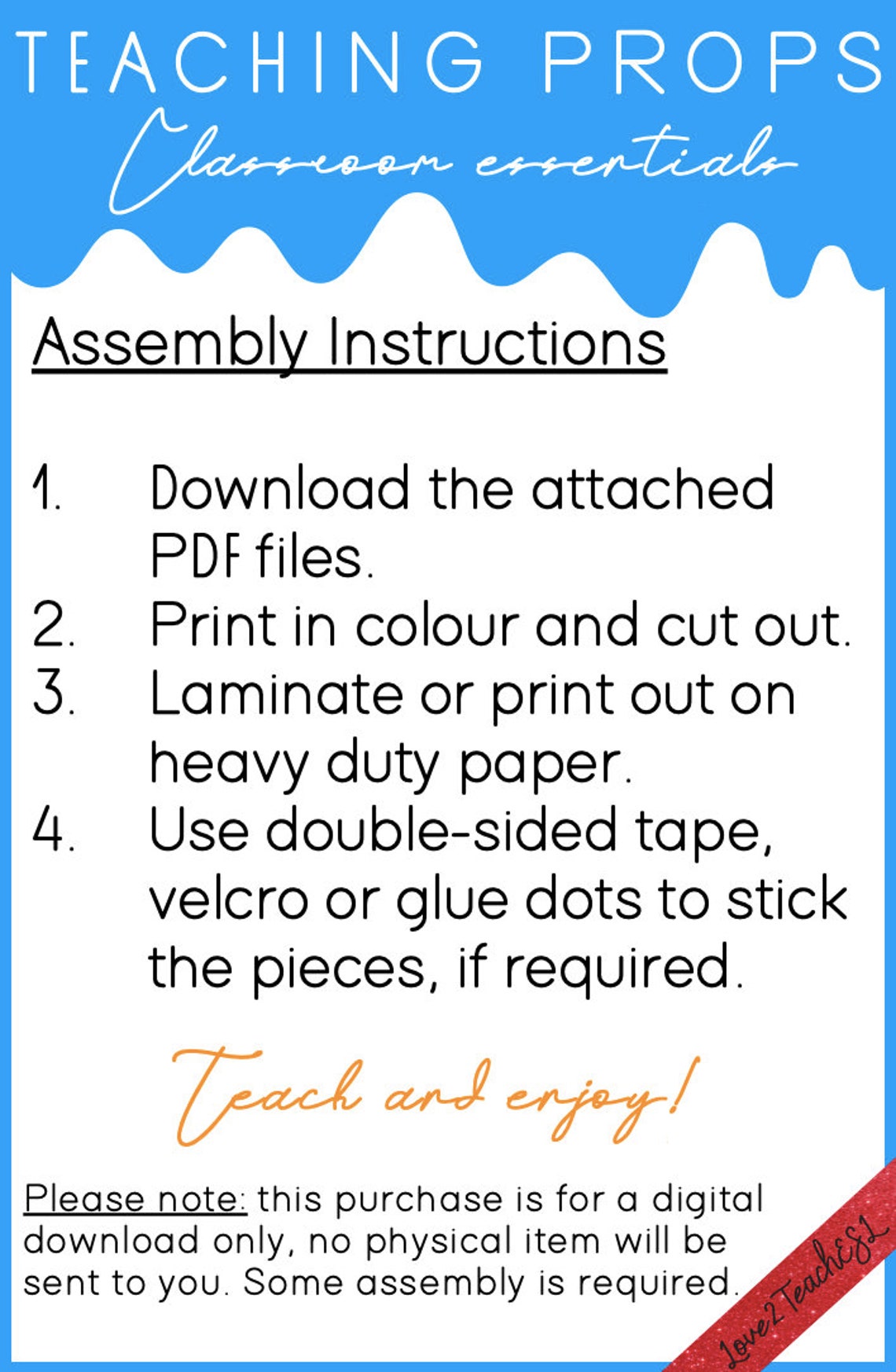 Teaching ESL Classroom Essentials Props | Printable Resources for ...