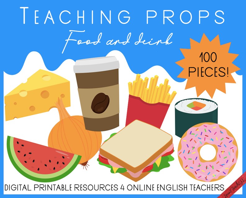 Teaching ESL Food & Drink Props | Printable Resources for Online ...