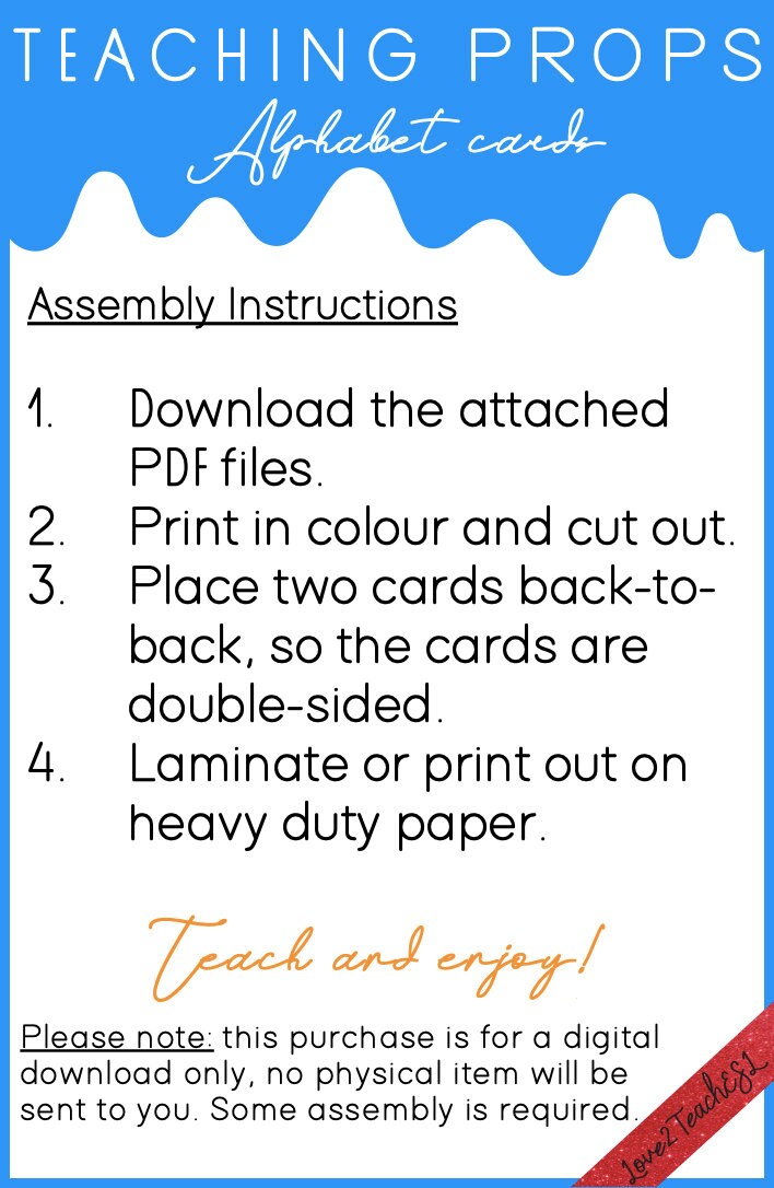 Teaching ESL Alphabet Cards | Teaching Props | Printable Resources for ...