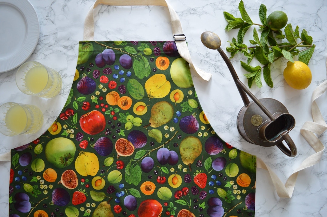 Kitchen Apron, Fruit Design, Colourful Apron, Fun Apron - Etsy
