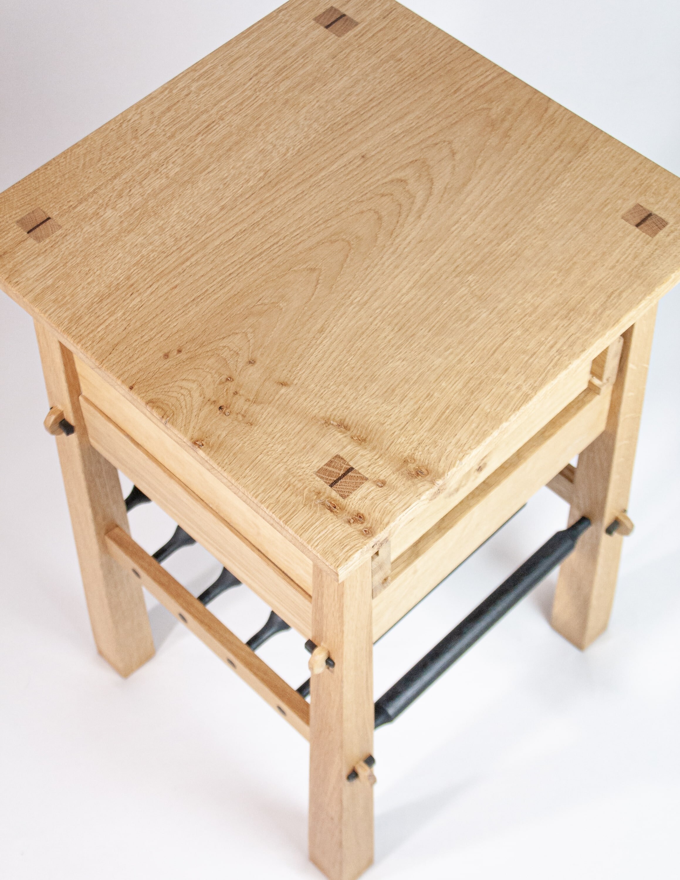 Solid Oak Bedside Table With Drawer and Spindle Rack - Etsy UK