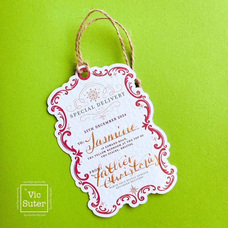 Gold Father Christmas Stickers - Etsy