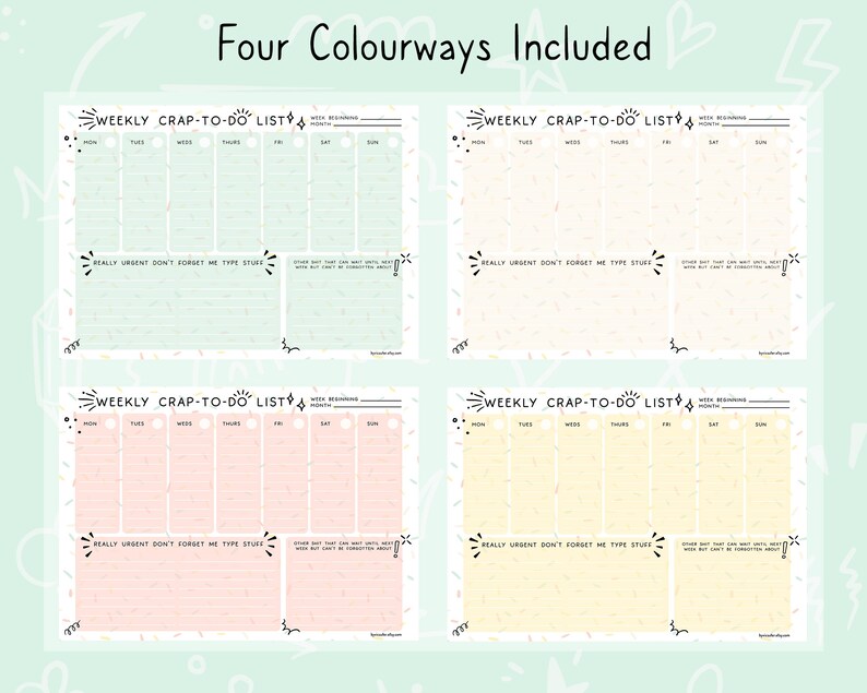 A4 Printable Weekly Planner Weekly Organiser Digital File - Etsy