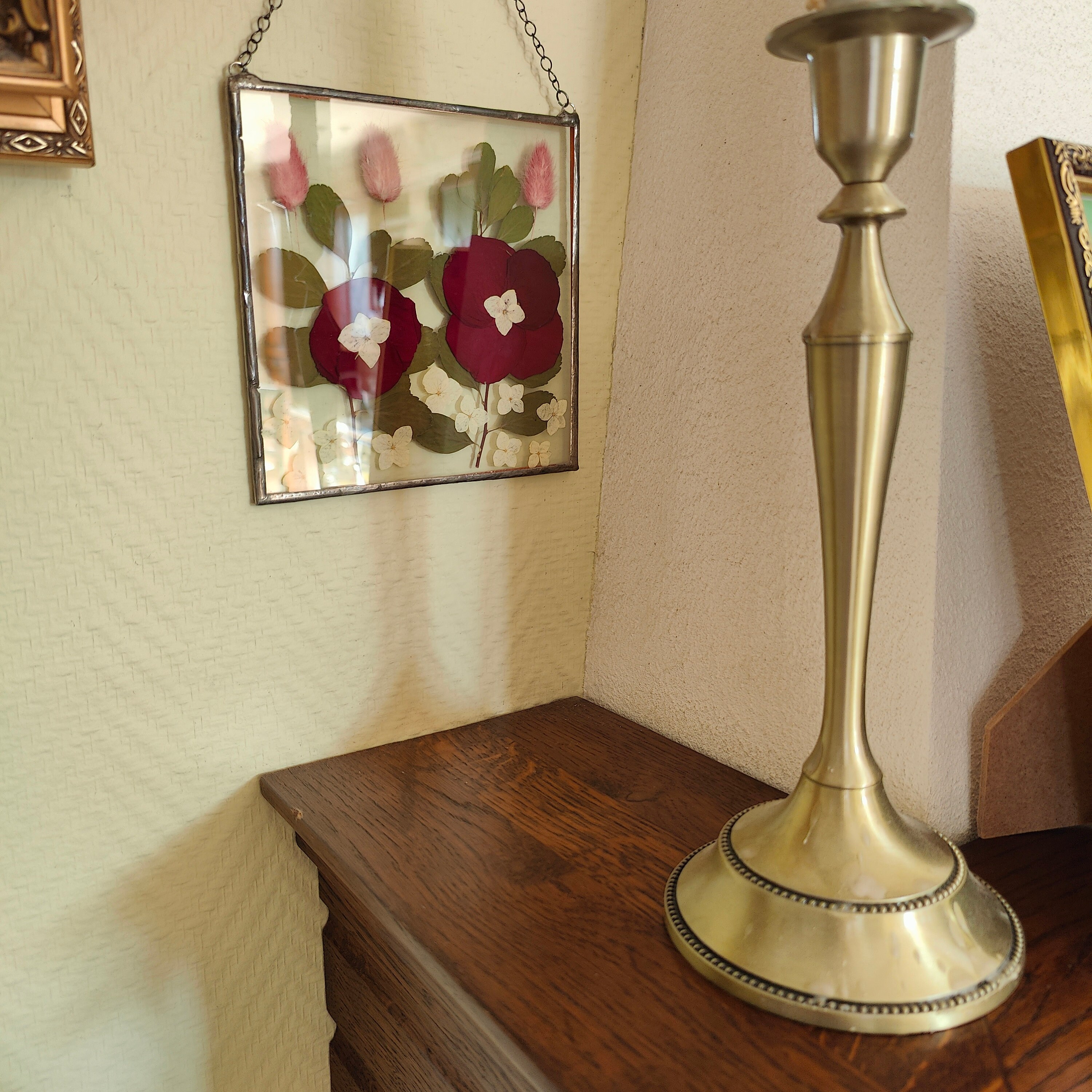 Herbarium Frame Pressed Flower Frame Suncatcher Handmade. Stained Glass ...