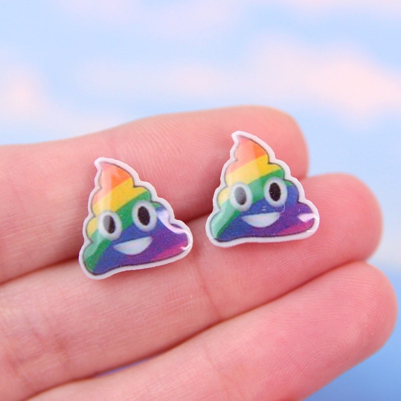 Rainbow Poop Emoji - Etsy