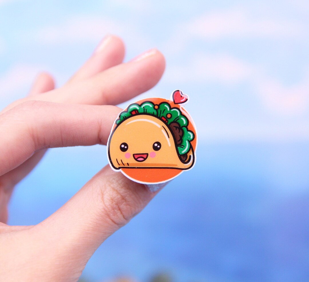 Kawaii Taco Pin Brooch, Gift for Friends, Miniature Food Pin, Junk Food ...