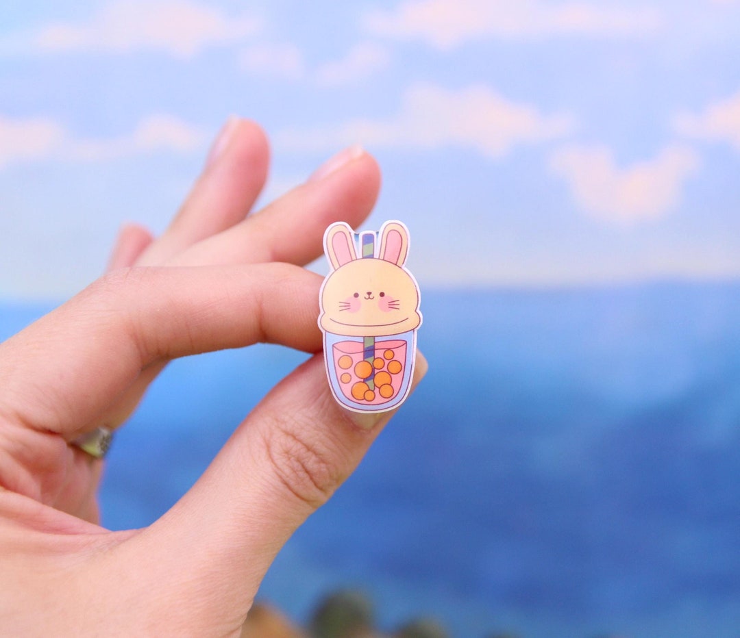 Bunny Boba Tea Pin Brooch, Kawaii Kids Pin, Bubble Tea Brooch, Boba Tea ...