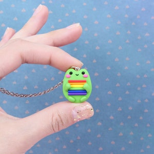 LGBTQ Frog Necklace, Lovely Gay Pride Gift, Goblincore Jewelry, Quirky ...