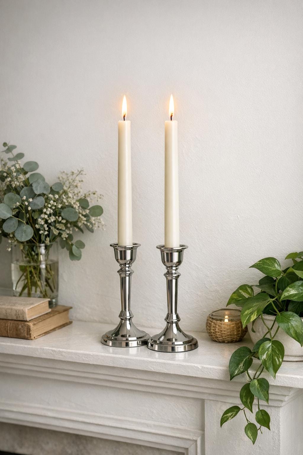 Cream Taper Candles / Dinner Candles / Pack of 6 / 25cm Long ...