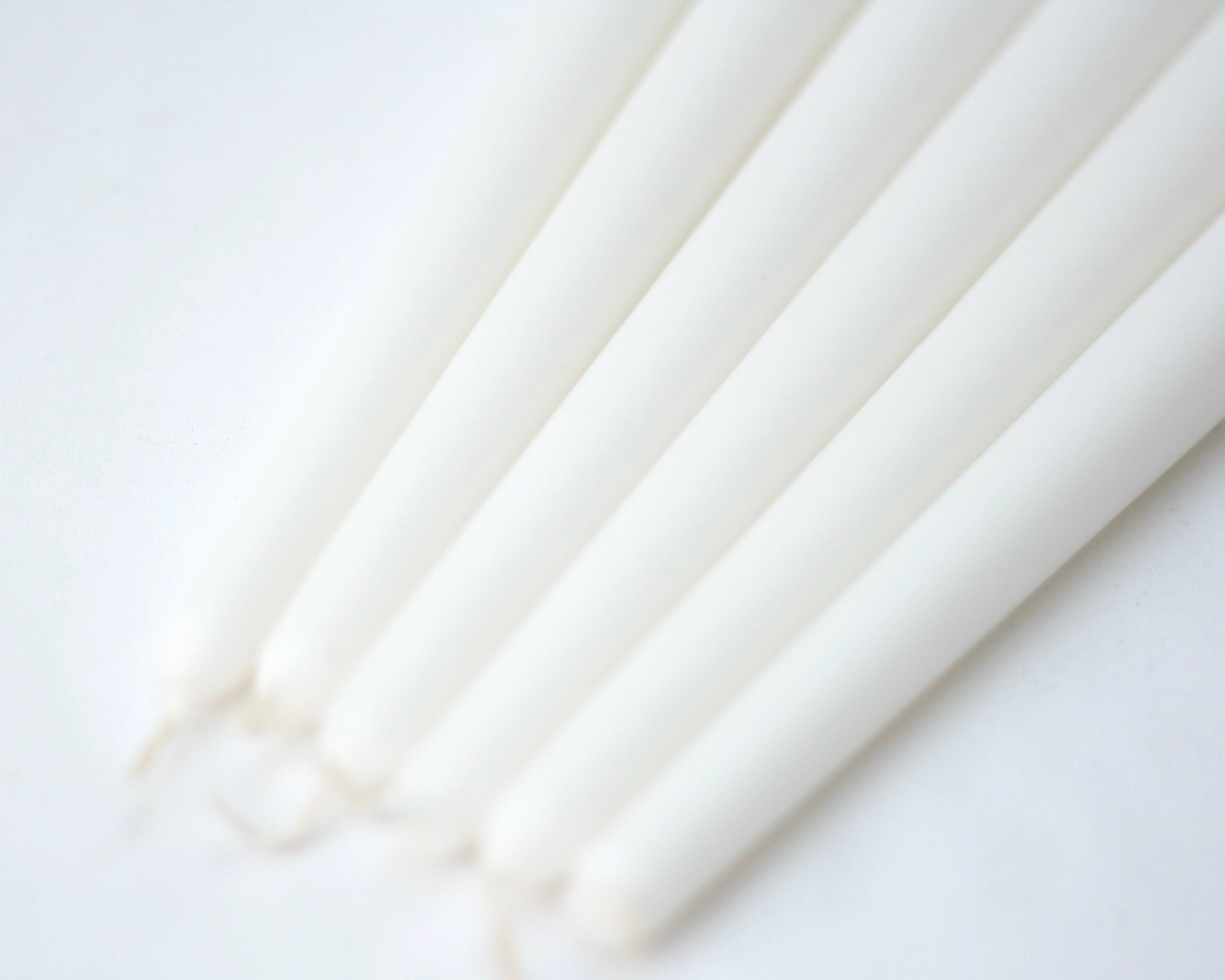 White Taper Candles / Dinner Candles / Pack of 6 / 25cm Long ...