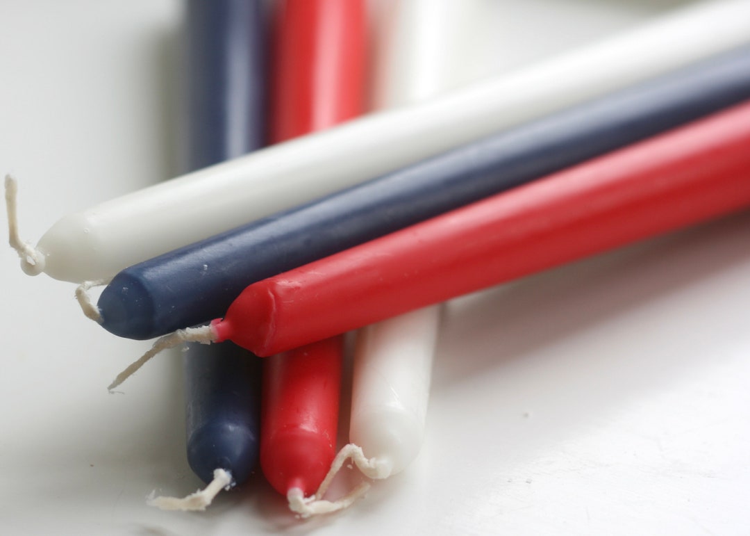Red White and Blue Candles / Taper Candles / Dinner Candles / Pack of 6 ...