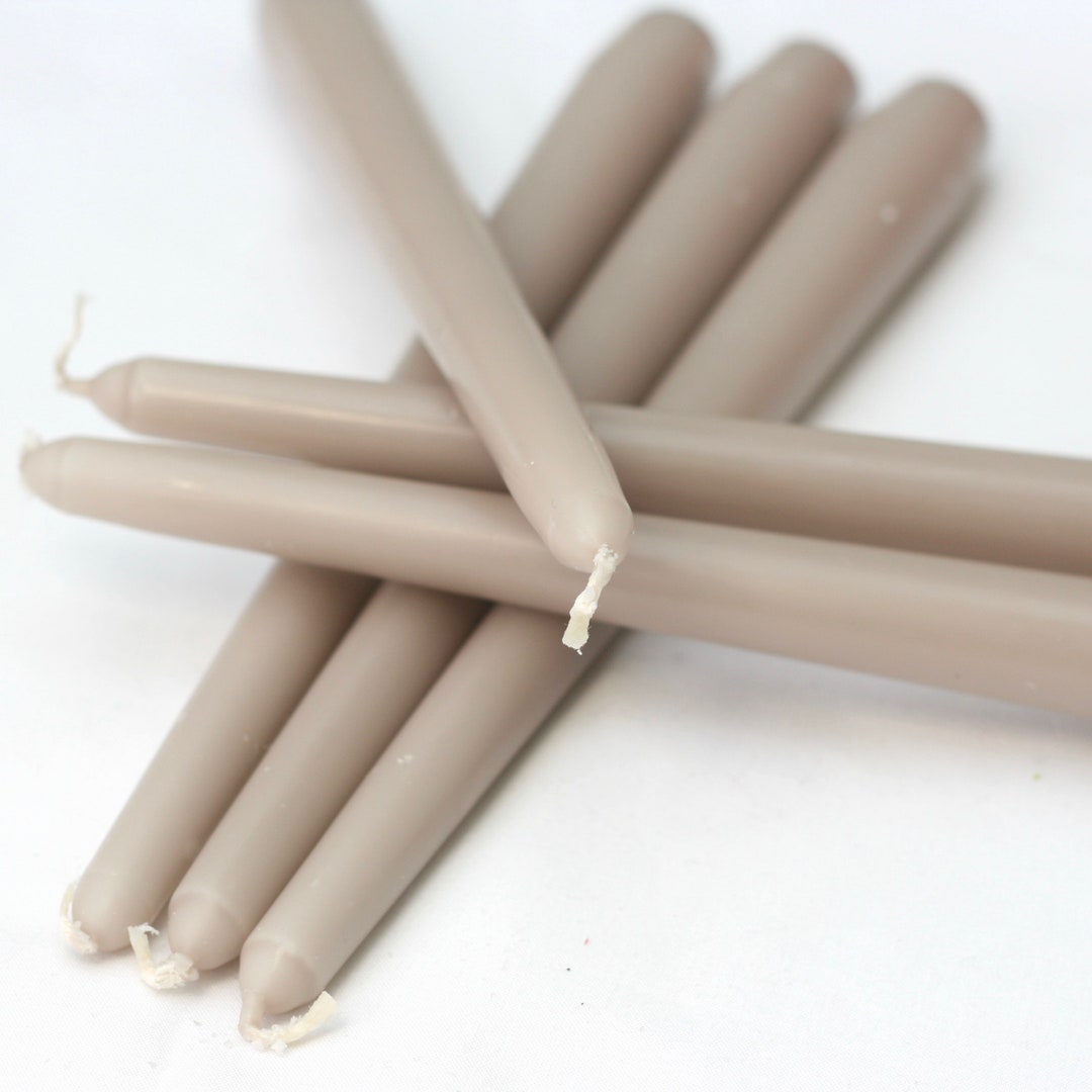 Taupe Taper Candles / Dinner Candles / Pack of 6 / 25cm Long ...