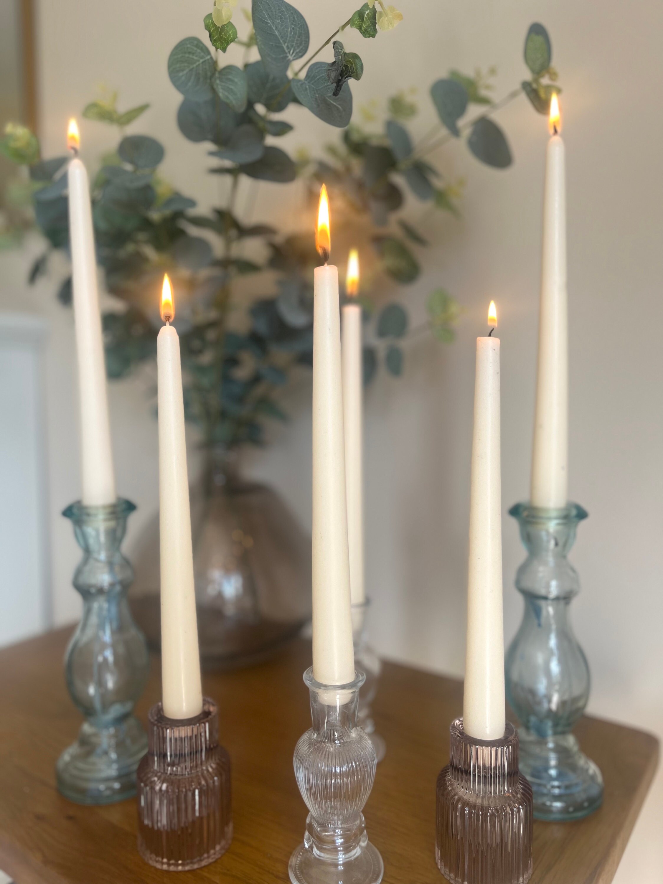 Cream Taper Candles / Dinner Candles / Pack of 6 / 25cm Long ...