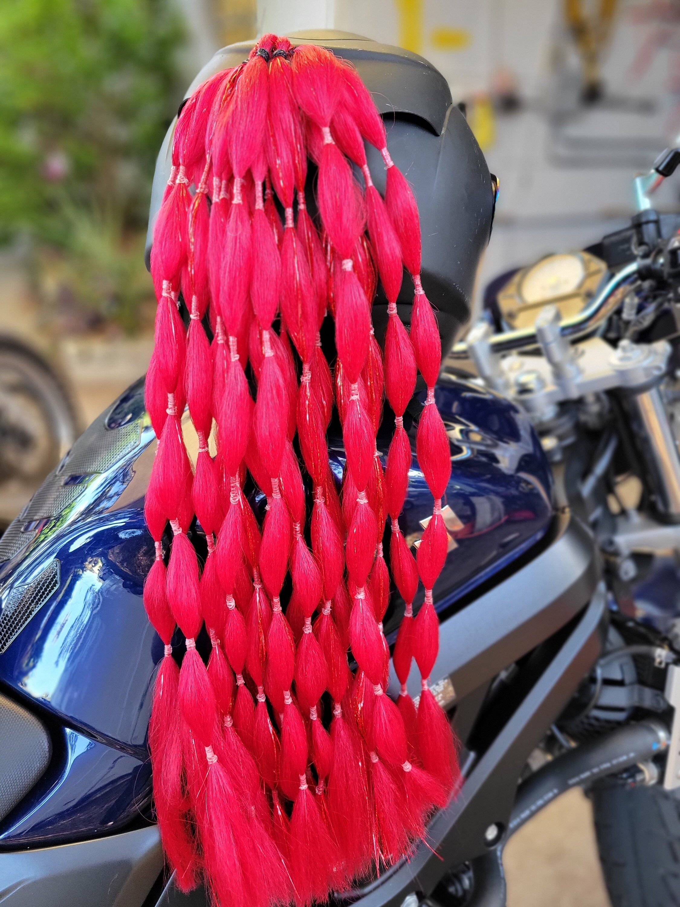 Biker Braids, Medusa Braid Any Color, Rave Braid, Helmet Ponytail ...