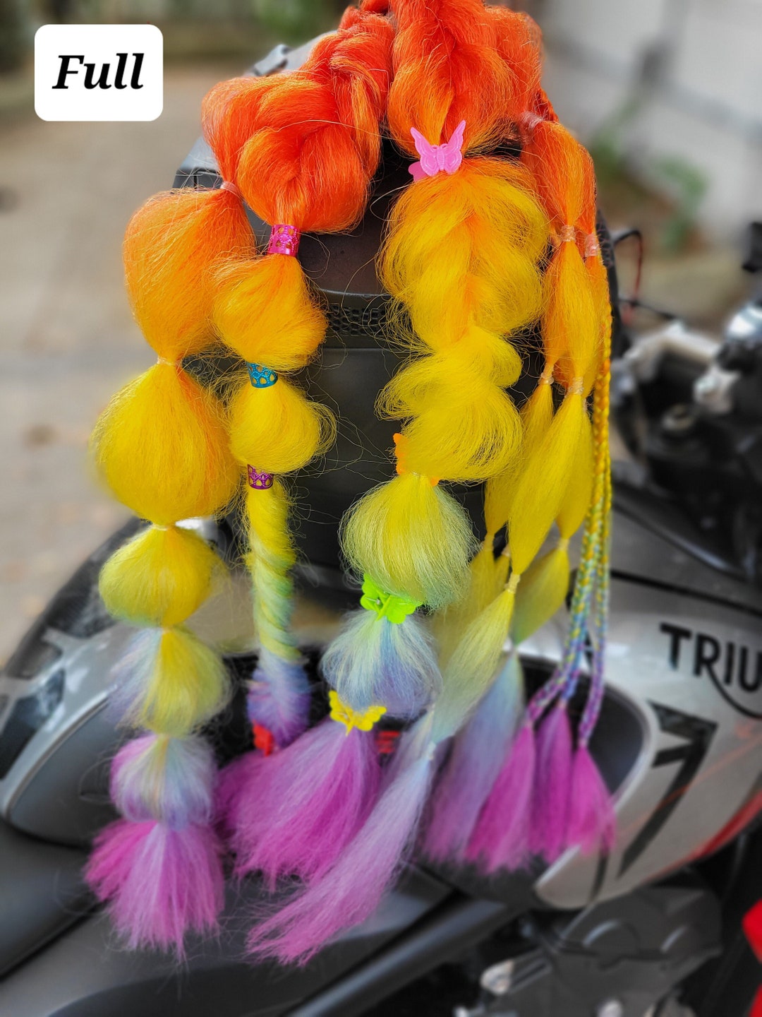 Pixie Locks Biker Braids Rainbow Rave Braid Helmet - Etsy