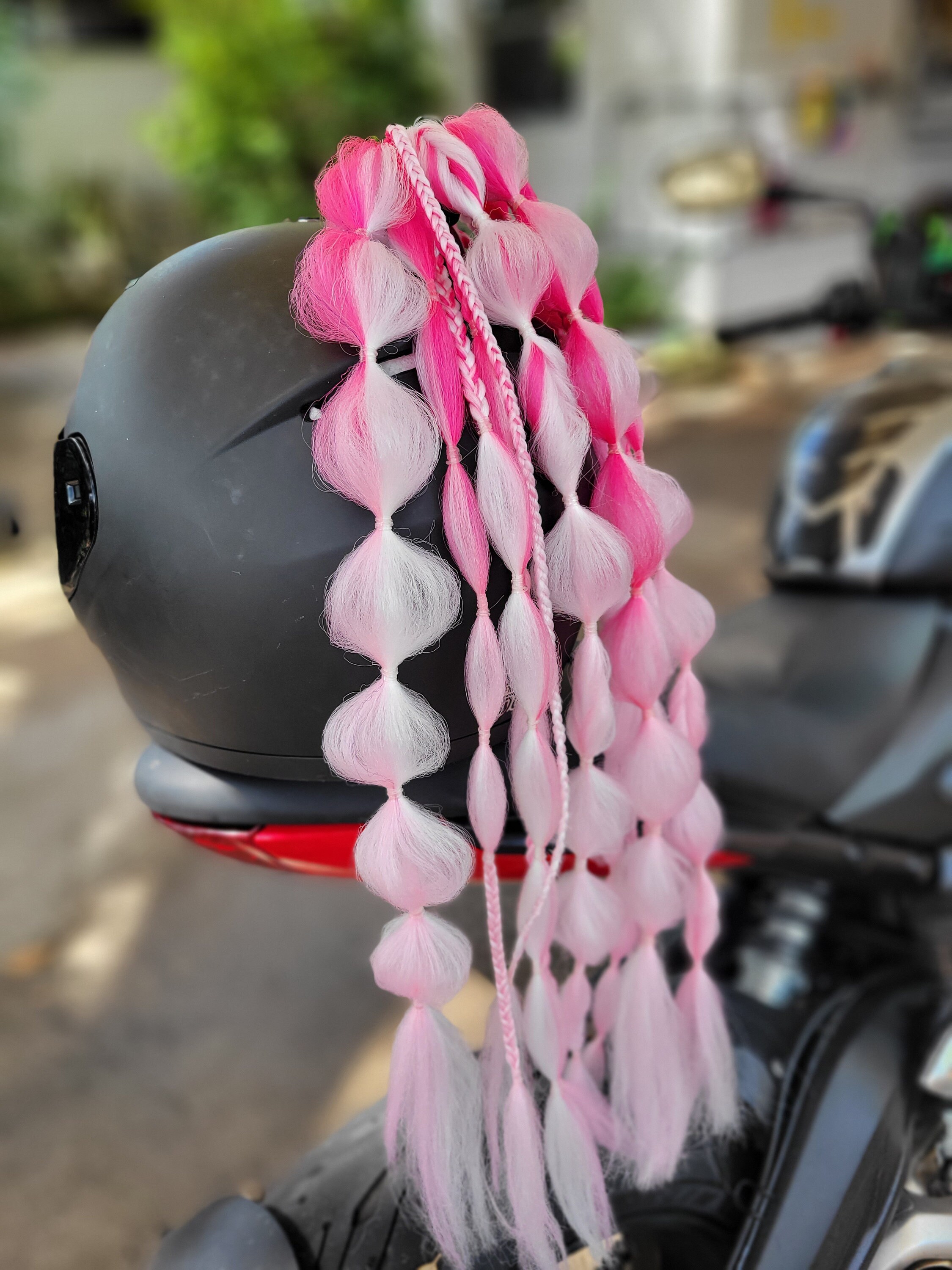 Biker Braids, Bubble Gum, Rave Braid, Helmet Ponytail, Helmet Flair ...