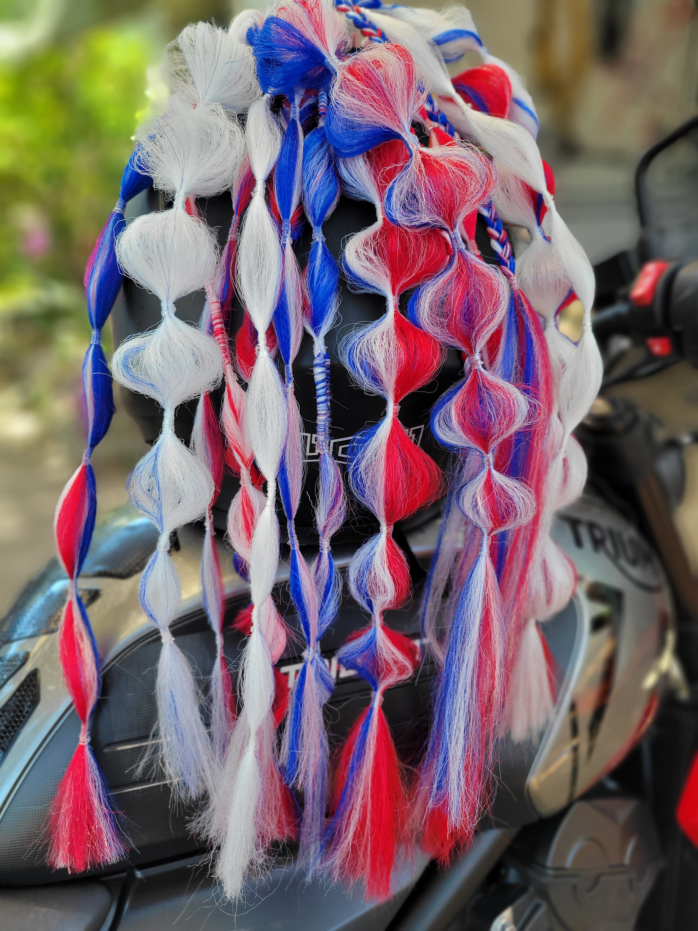 Biker Braids, Merica, Fourth of July, Rave Braid, Helmet Ponytail ...