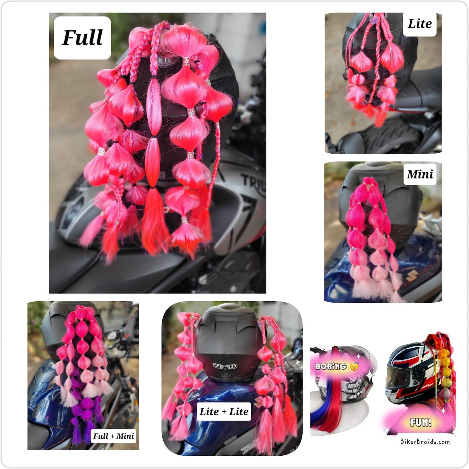 Biker Braids, Red Black, Rave Braid, Helmet Ponytail, Helmet Flair ...